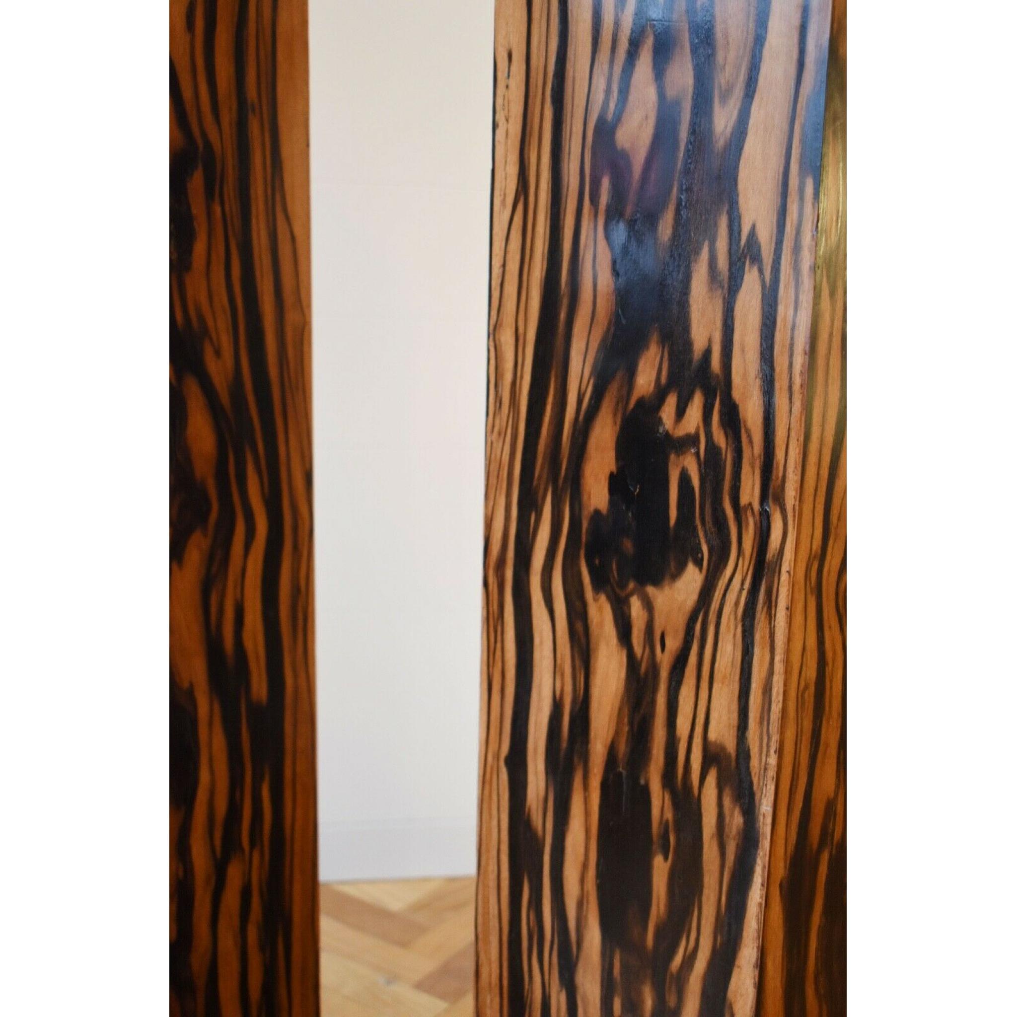 A pair of 1930's Art Deco Calamander wood veneered plinths stands / columns