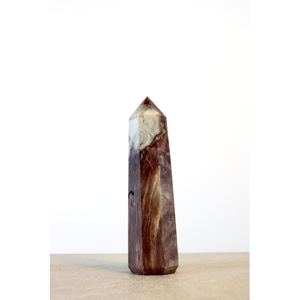 Serpentine Red & White Crystal Tower